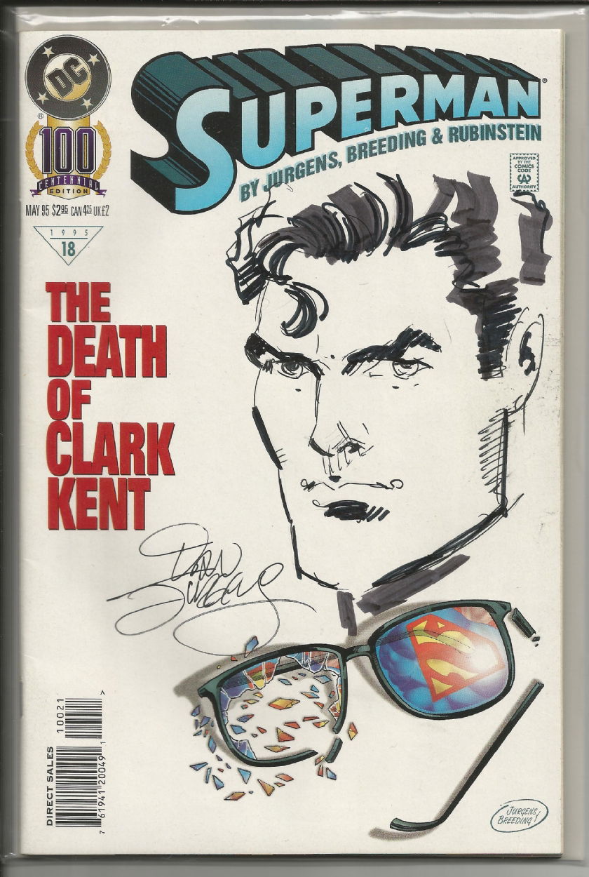 Superman Sketch Cover Dan Jurgens In Tony Braithwaites Contacting Artists Meeting Artists